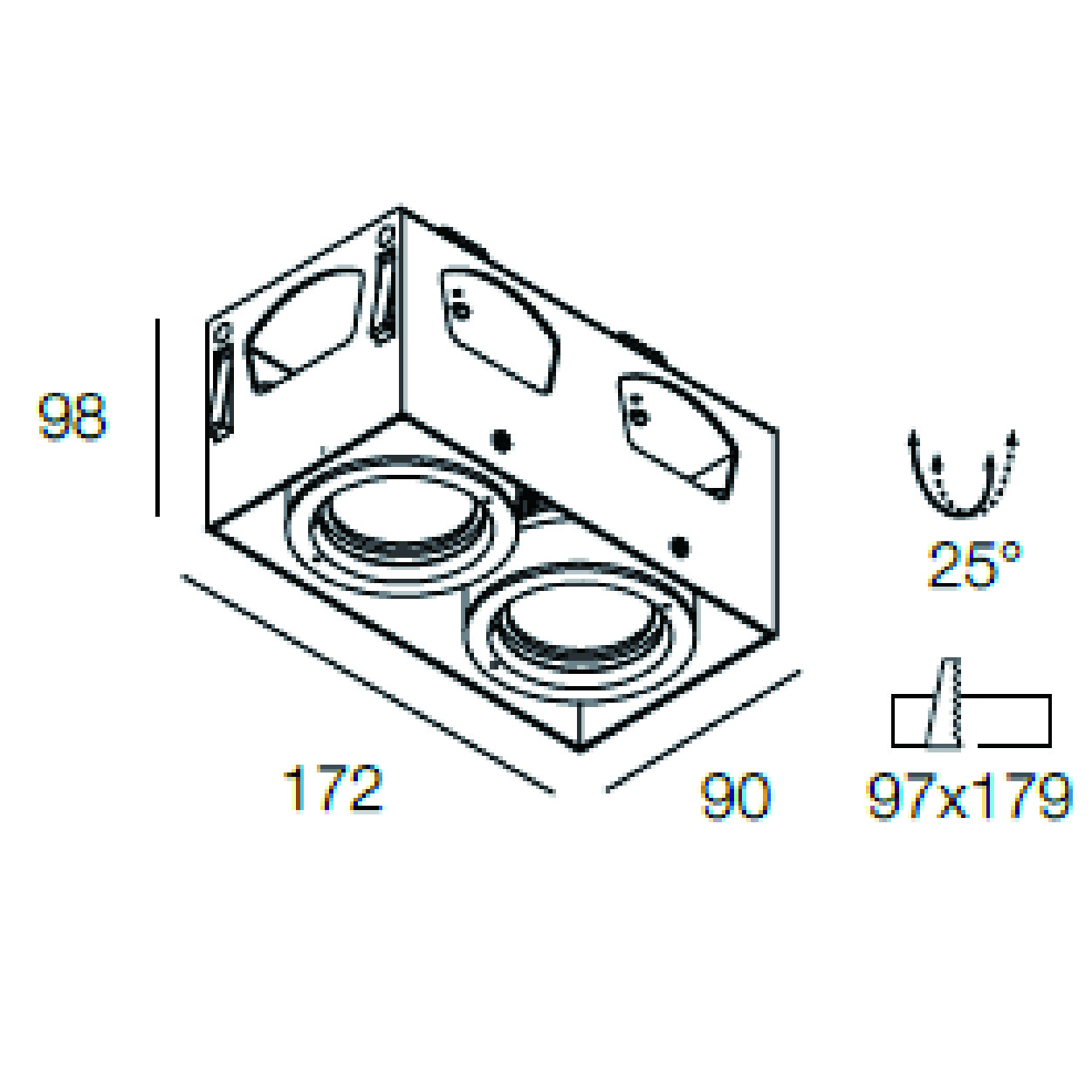 Multi Super Mini Trimless – Double Head – morelighting